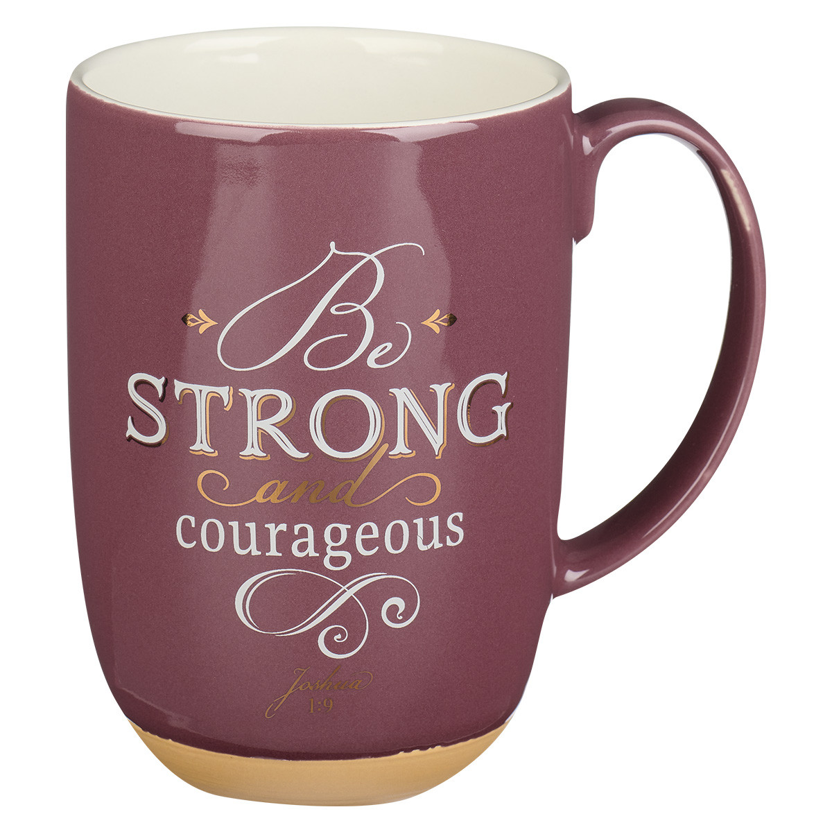 Be Strong and Courageous – Joshua 1:9 Pink Ceramic Coffee Mug with ...