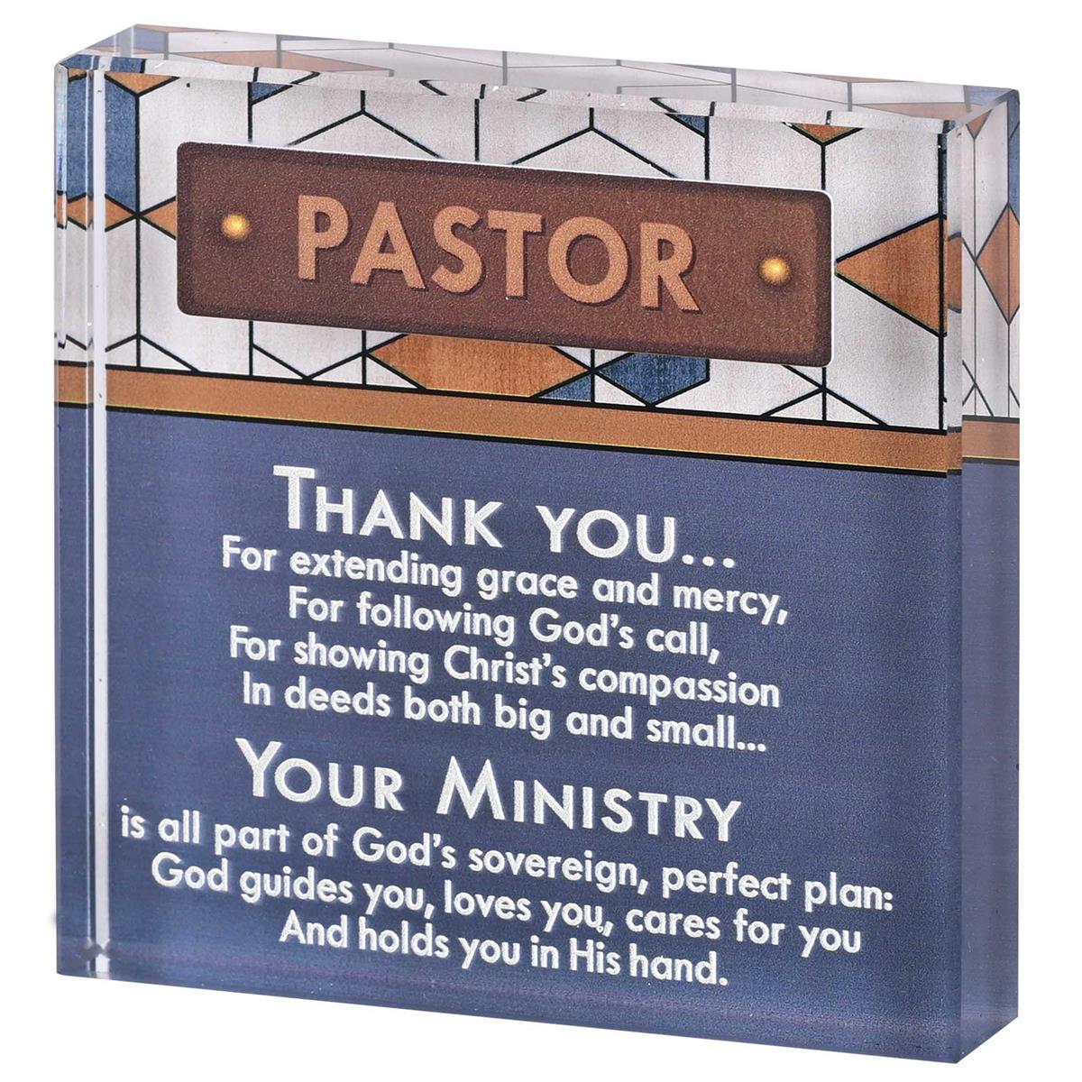 Pastor 3X3 Tabletop Glass Plaque – Kards Plus
